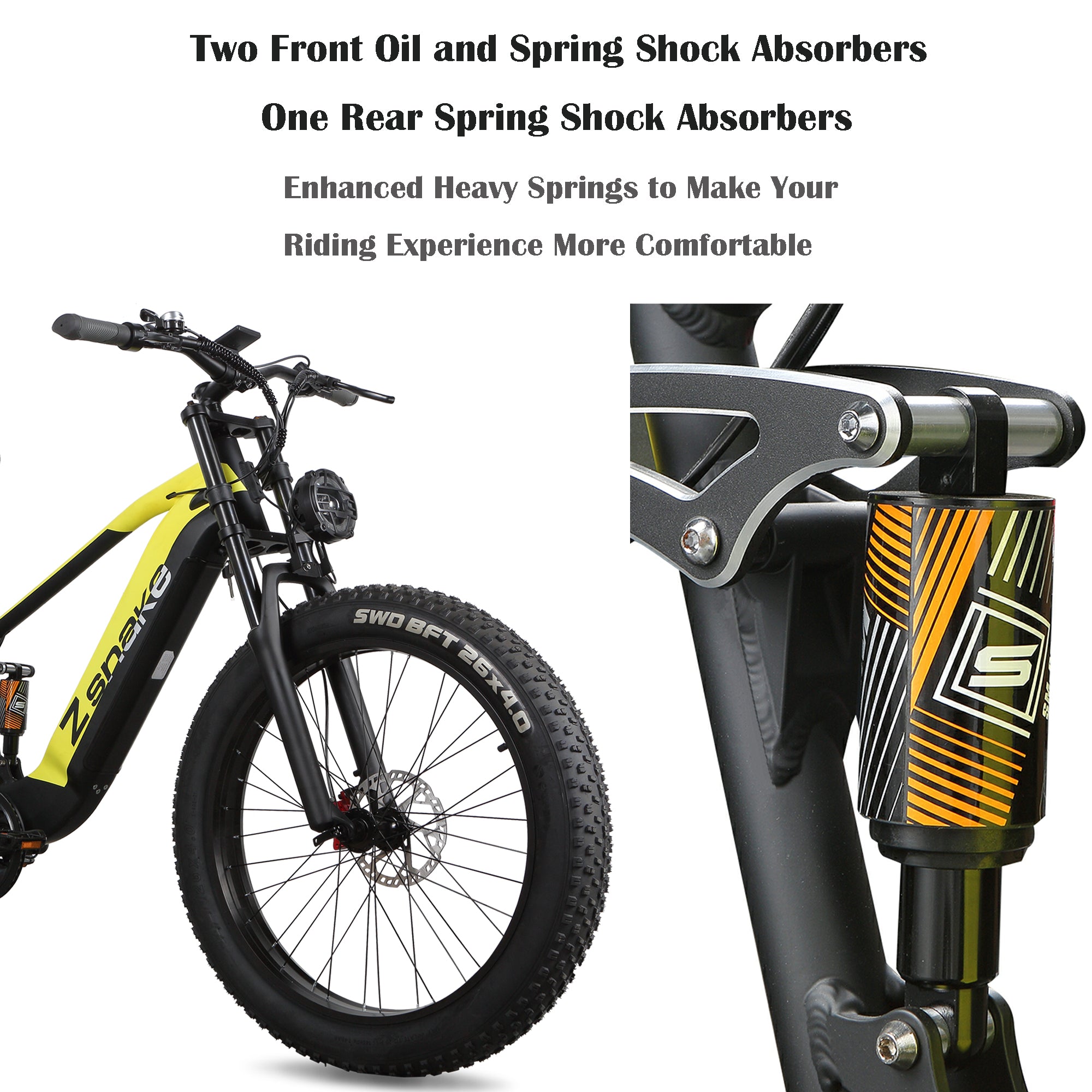 ZSNAKE E6 750W Electric Bike for Adults, 30 MPH with 48V 26 inch Fat o