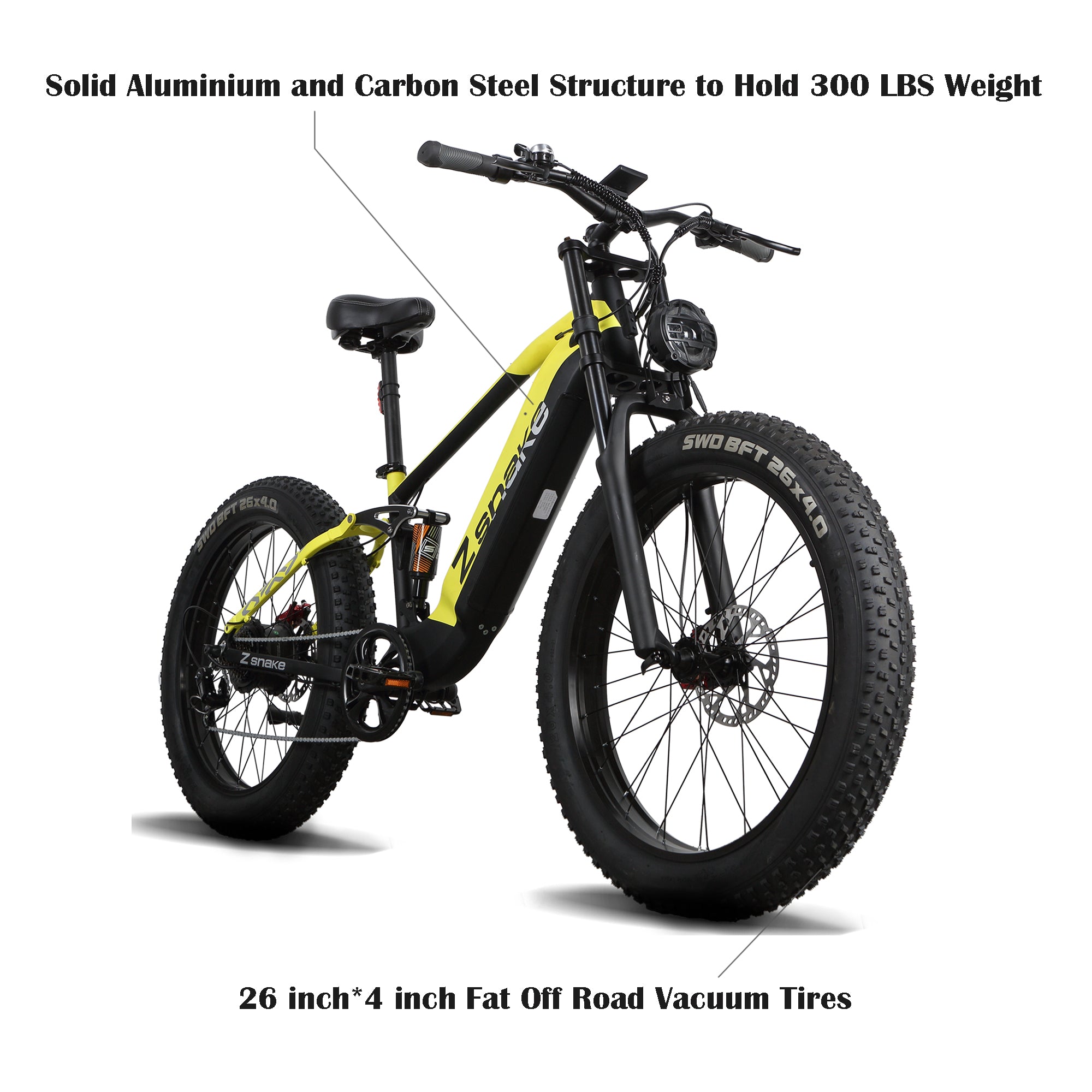 ZSNAKE E6 750W Electric Bike for Adults, 30 MPH with 48V 26 inch Fat o